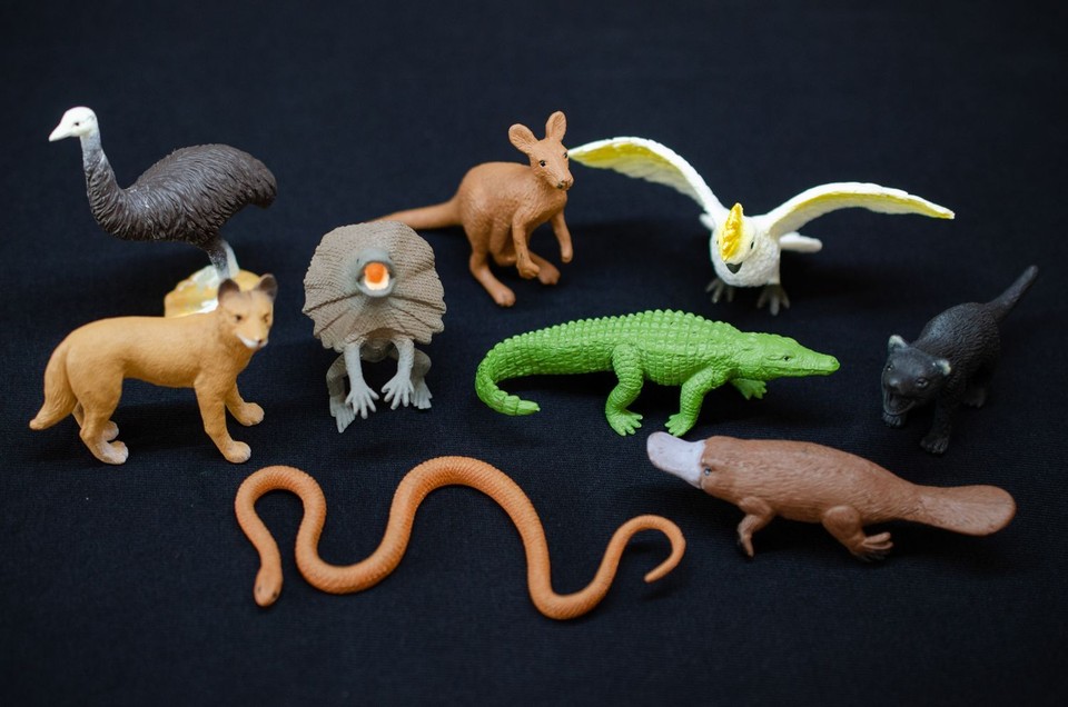 9x Australia Set Figurines Installation Figures Animal Kangaroo Snake ...