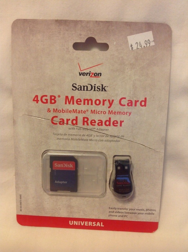 Verizon SanDisk 4GB Memory Card NEW in package | eBay