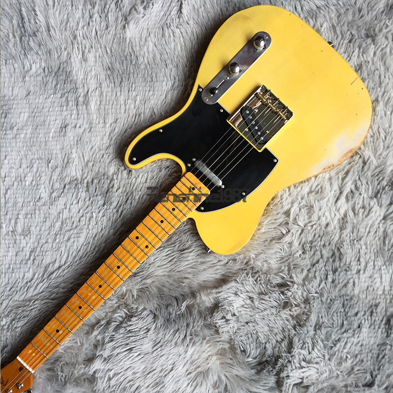 Custom Shop Nitro Yellow Color TL Electric Guitar SS Chrome Hardware ...