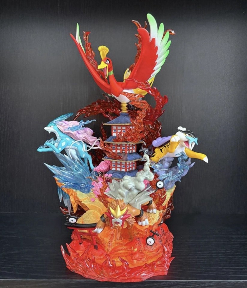 Pokemon Ho-Oh Raikou Entei Suicune Unown Figure Statua da Collezione ...