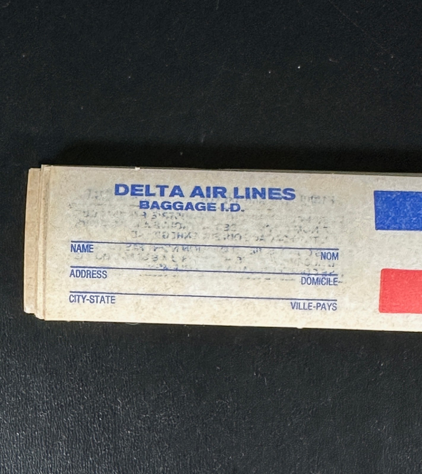 Vintage DELTA AIR LINES Baggage Tag Lot of 7 Paper Luggage ID Labels | eBay