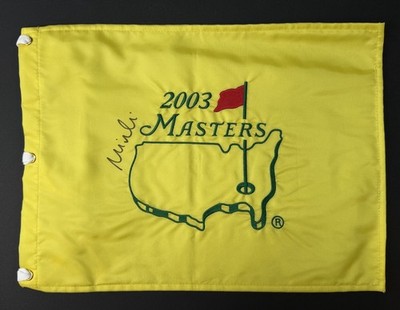 Mike Weir Signed 2003 Masters Flag – Official Augusta National Pin Flag ...