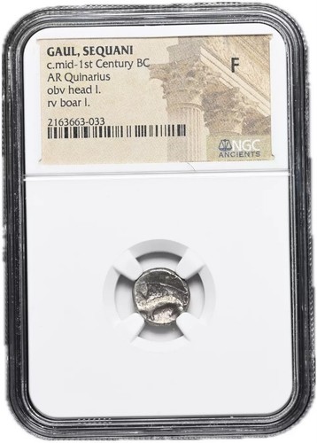 CELTIC GAUL Sequani Ancient France, Julius Caesar 50 BC Silver Pig Boar ...