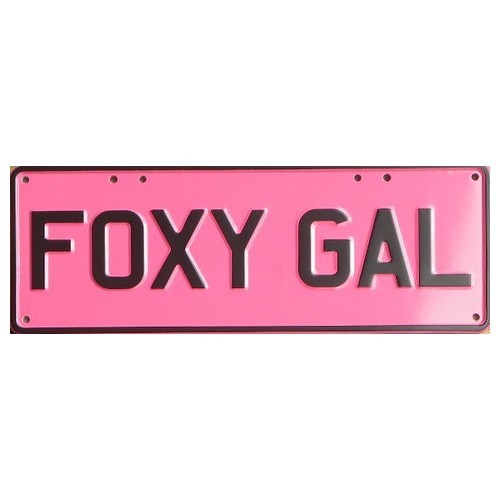 Novelty Number Plate - Foxy Gal - Black On Pink AUS Licence Plate Sign ...