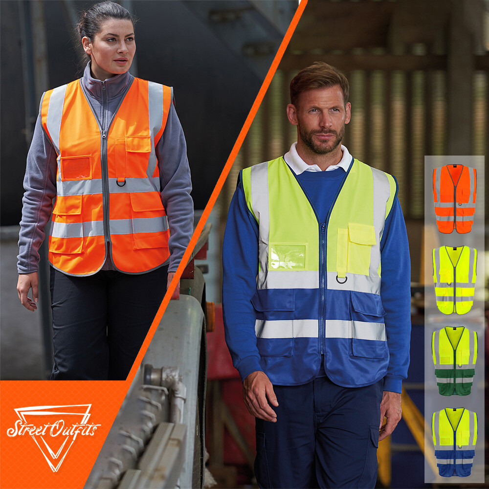 High Visibility Executive Waistcoat Hi-Viz Work Uniform Manager ...