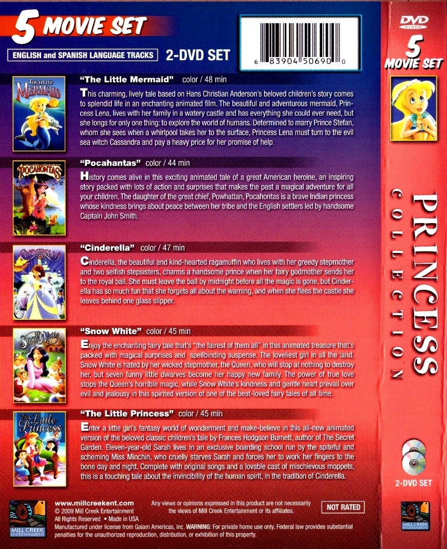 Princess Collection: 5 Movie Set (DVD, animated 2010) children & family ...