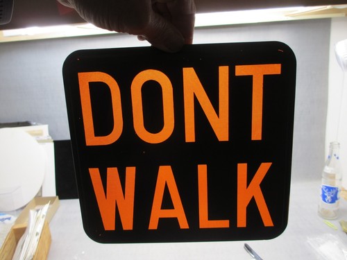 Don’t Walk Glass Lens Traffic Light Industrial Man Cave Roadside Gas ...