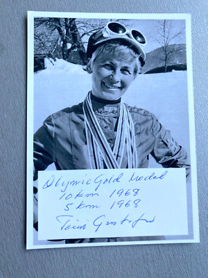 TOINI GUSTAFSSON 2x Olympiasiegerin 1968 Skilanglauf signed Foto 10x14 ...