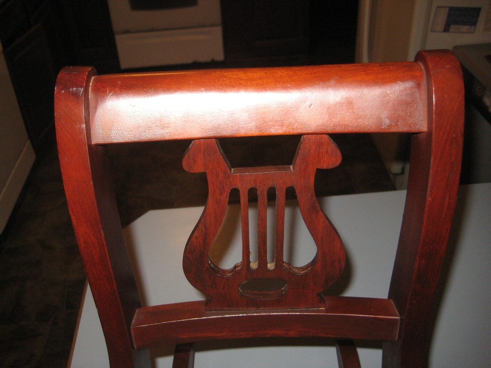 2 Childs Vintage Duncan Phyfe Harp/Lyre Back Side Chair Rocker Rocking ...