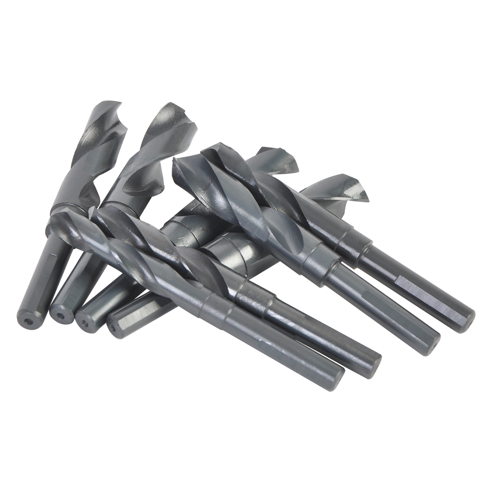 8pc 1/2" Reduced Shank Silver & Deming Large Drill Bit Set in Wooden ...