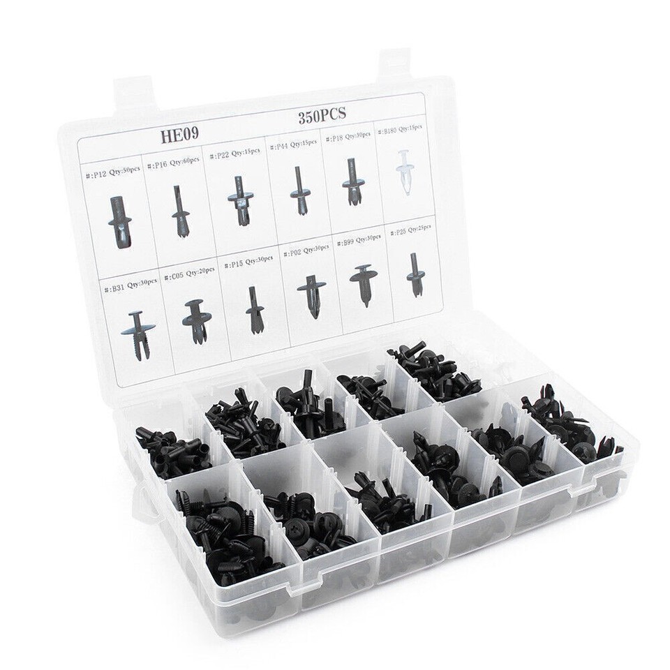 350x Car Body Plastic Push Pin Rivet Fasteners Trim Panel Moulding Clip ...