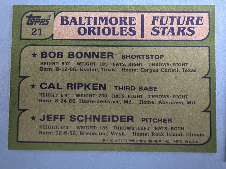 1982 Topps Set-Break # 21 Cal Ripken Jr. RC clean | eBay