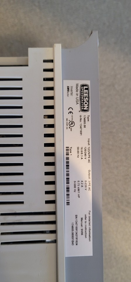 Leeson Speedmaster 174605.00 Ac Motor Drive Sm2 Series VFD 1(3) 240V 0 ...