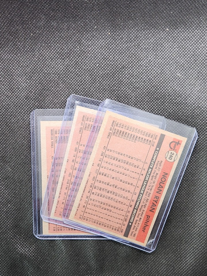 1981 Topps Nolan Ryan #240 Lot (3) | eBay