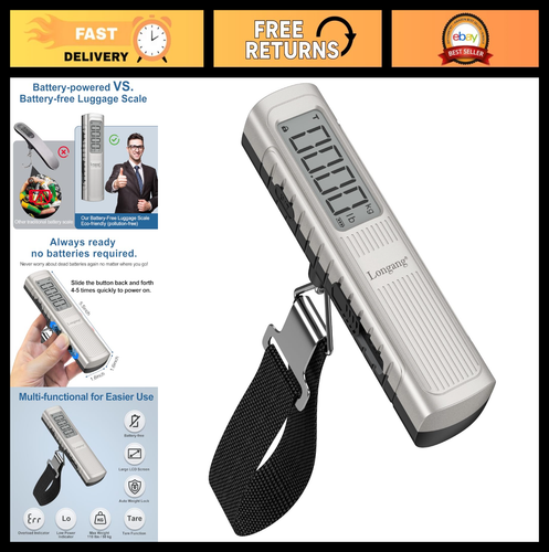 Portable Battery-Free Digital Luggage Scale, 110lbs Capacity, Easy ...