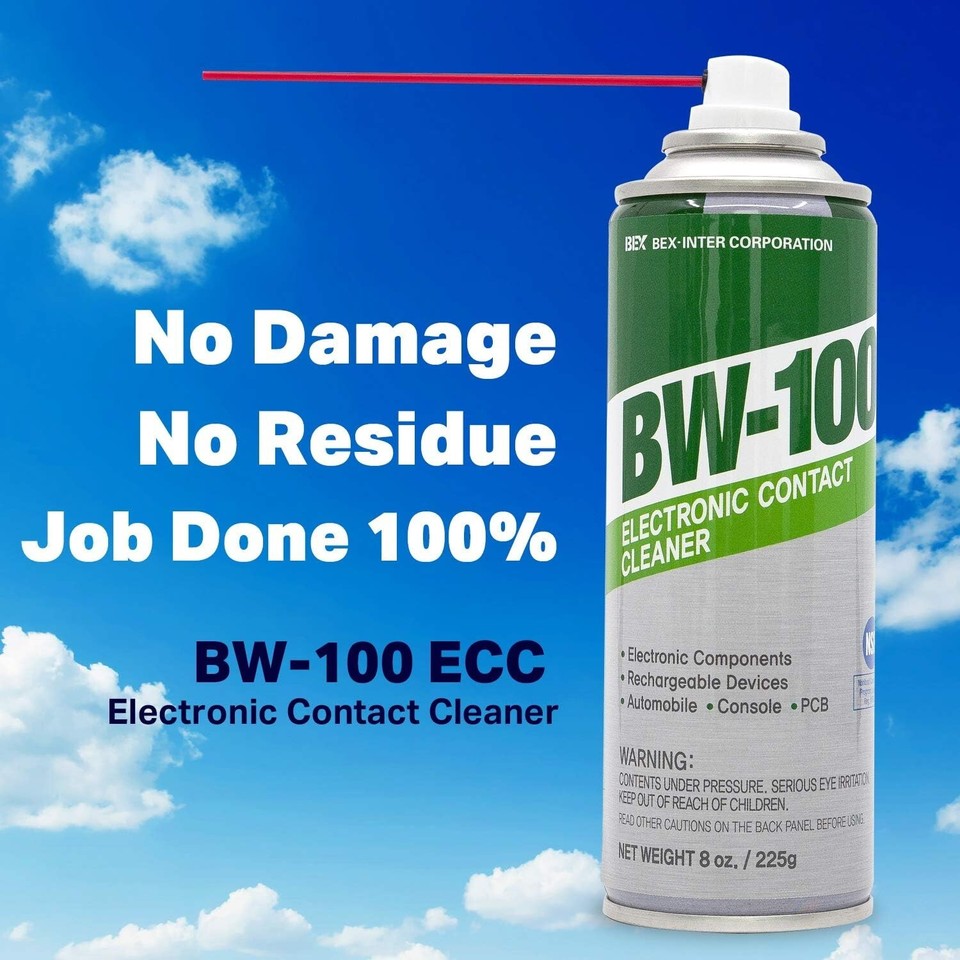 BW-100 Non-Flammable Electronic Contact Cleaner Aerosol Spray 8oz ...