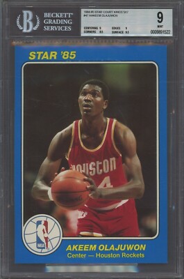 1984-85 Star Court Kings 5x7 HAKEEM OLAJUWON #47 Rookie RC BGS 9 Mint w ...