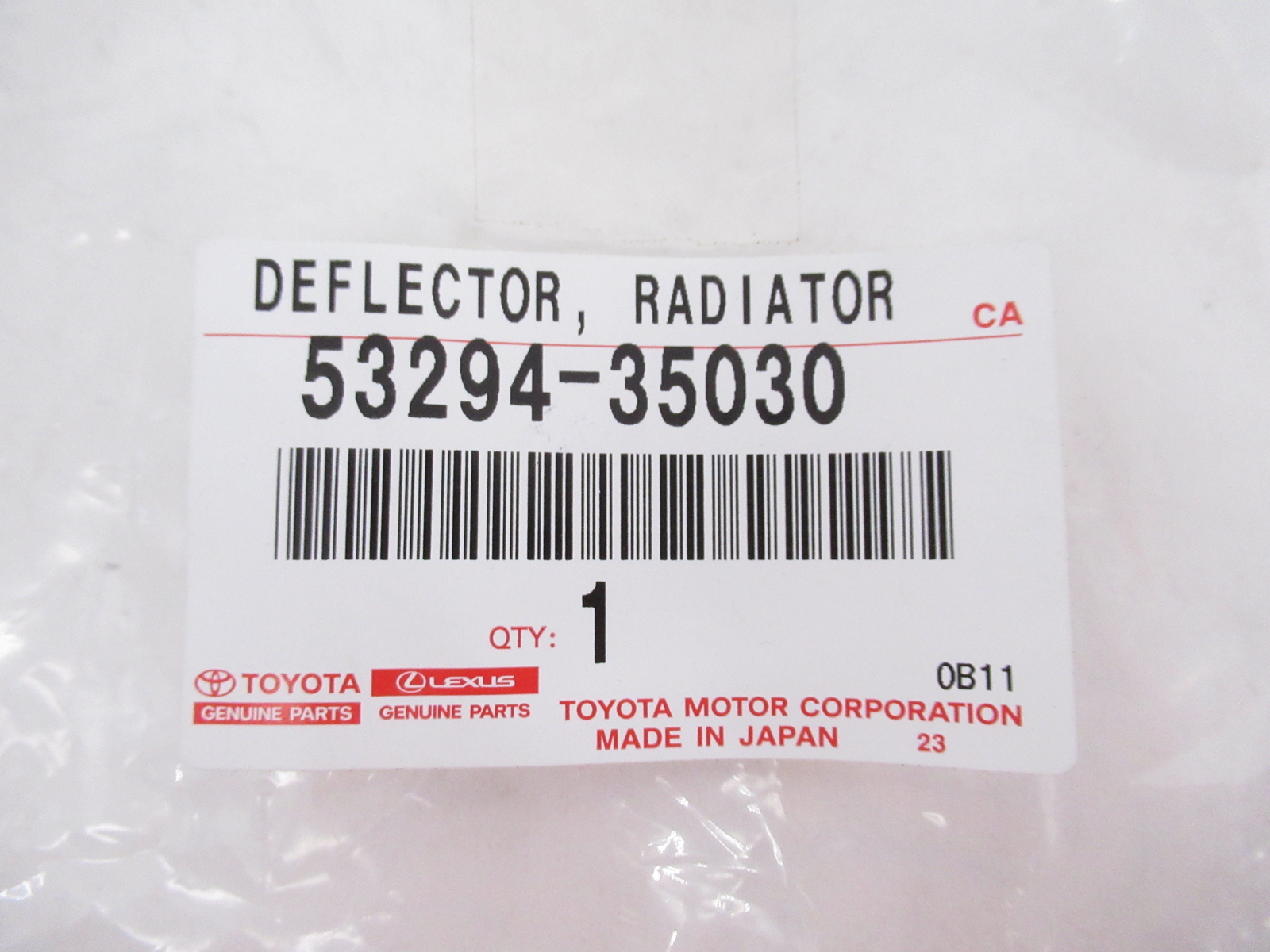 Genuine OEM Toyota 53294-35030 Driver Side Radiator Deflector 2014-2020 ...