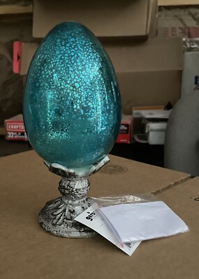Lighted Mercury Glass Easter Egg w/ Stand (Blue) | eBay