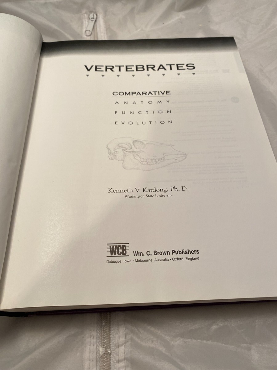 Vertebrates Comparative Anatomy Function Evolution 4th 2878