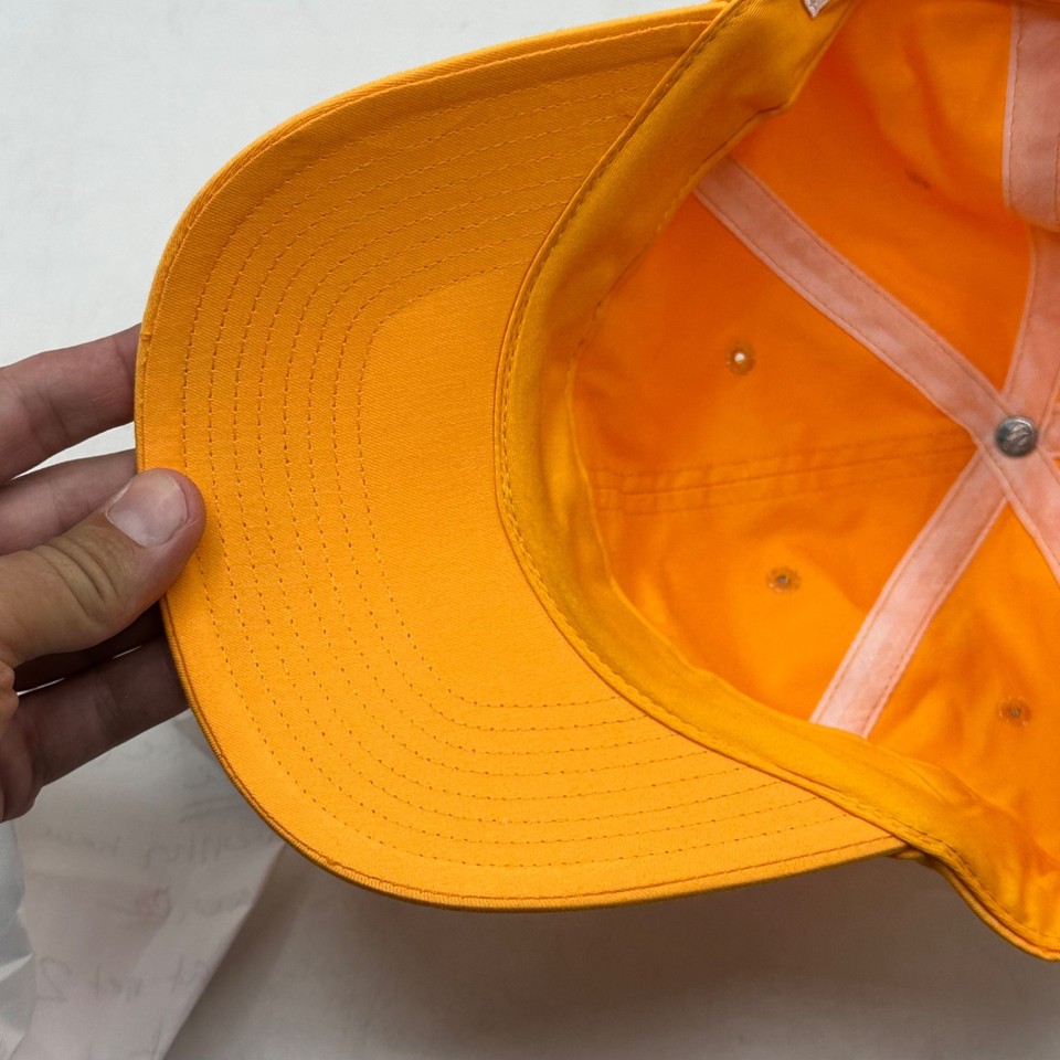 Nike Hat Cap Strap Back Adjustable Orange White Small Swoosh Logo ...