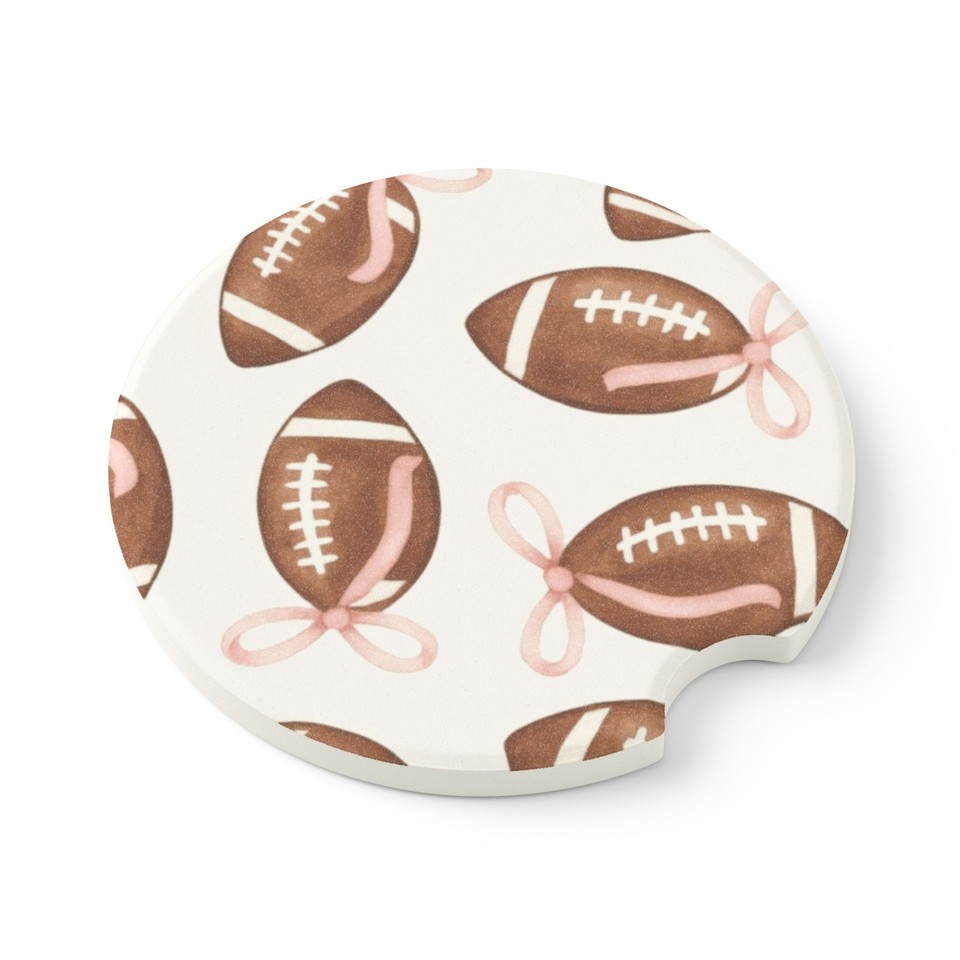 Pink Ribbon Football Car Coaster | Soapstone | eBay