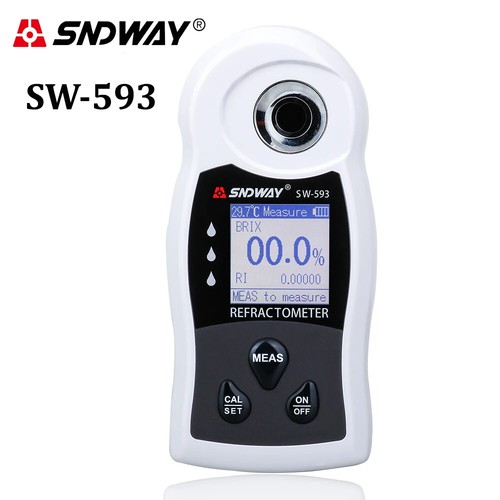 SW-593 Sugar Brix Meter Digital Refractometer 2 in1 Measure for ...