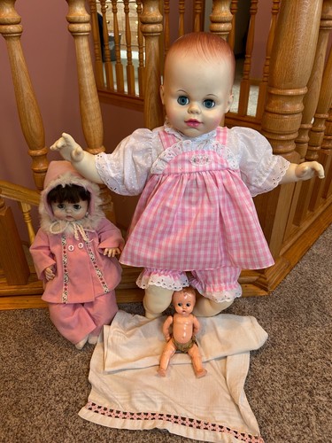 25" Ideal Thumbelina working mama voice vinyl orig baby doll & Effanbee girl lot | eBay