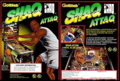Shaq Attaq Pinball Flyer / Original Brochure | eBay