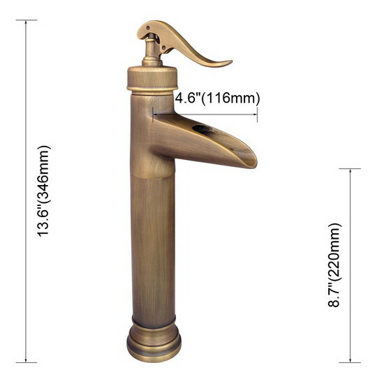 NEW "Water Pump Look" Style Bathroom Vessel Sink Waterfall Faucet ...