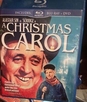 A Christmas Carol (Blu-ray/DVD) Alastair Sim Scrooge 1951 Holiday Xmas ...