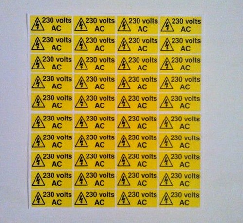 110v, 230v, 240v AC Voltage Electrical Safety Stickers | eBay