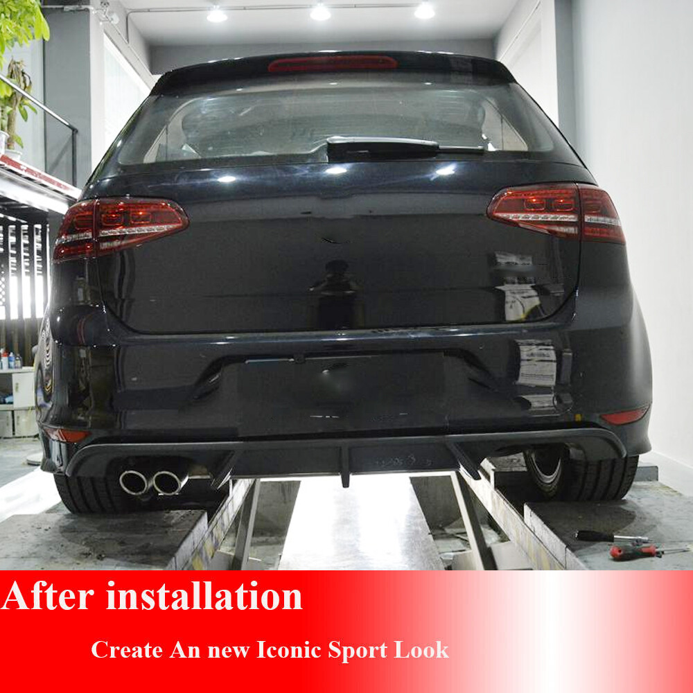Fits VW GOLF 7 VII MK7 R R-LINE 2014-2017 REAL CARBON Rear Bumper ...