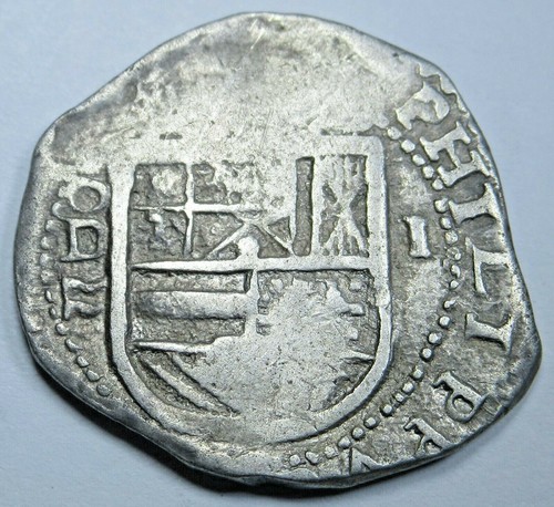 1600's Valladolid Spanish Silver 1 Reales Antique Colonial Pirate Cob ...