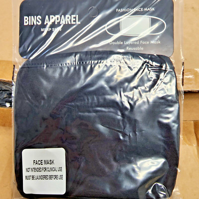 Box of 420 Black Face Mask Reusable Washable Cover Masks Fashion Cloth ...