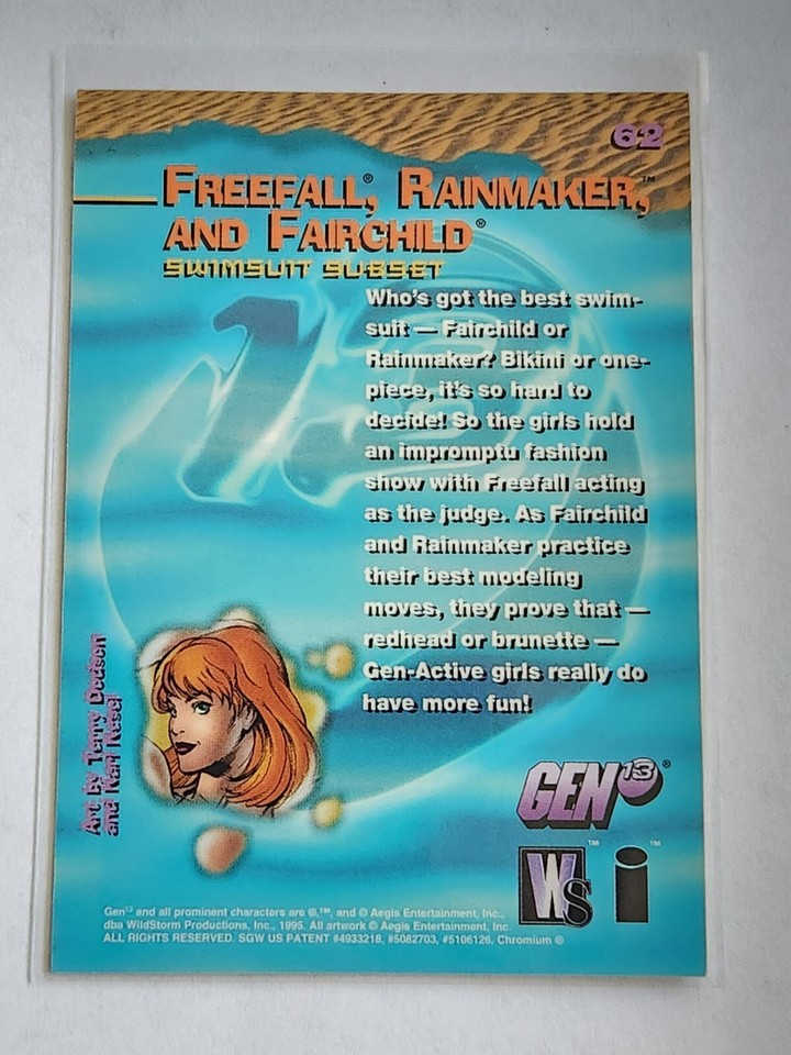 1995 GEN 13 FREEFALL,RAINMAKER & FAIRCHILD #62 by WILDSTORM CHROME ...