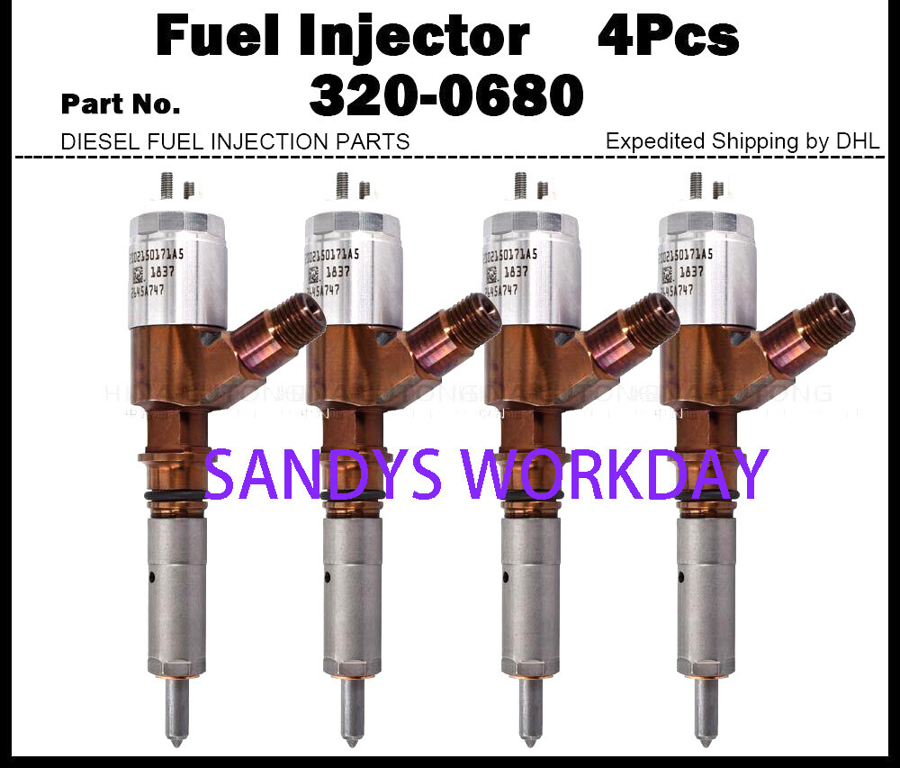 for Caterpillar 4 Fuel Injector 320-0680 2645A747 10R7672 C4.4 M315D ...