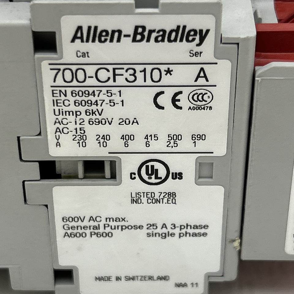 ALLEN BRADLEY 700S-CF530DBC SAFETY CONTROL RELAY SER A (700-CF310 ...