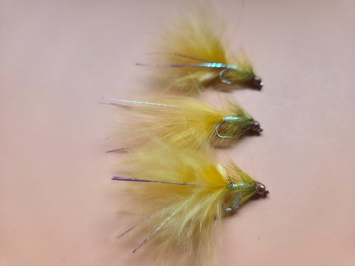 3 x Yellow Damsel Fly Fishing Wet Trout Lures Flies SIZE 10 | eBay UK