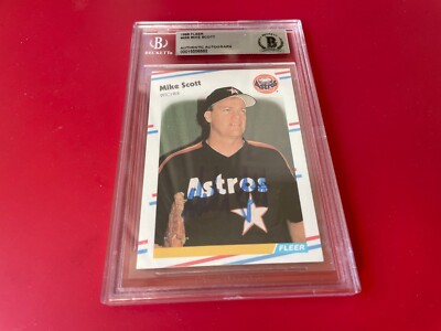 Mike Scott Astros MLB 1988 Fleer Card Signed Auto Beckett BAS COA | eBay