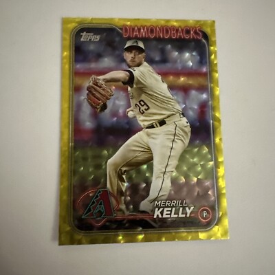 2024 Topps Merrill Kelly #112 Yellow Crackle 36/50 Arizona Diamondbacks ...