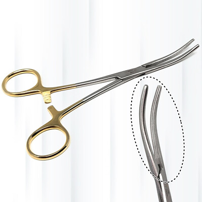 Gold Handle Spay Pack Rochester Carmalt Forceps 6.25" Curved Stainless ...