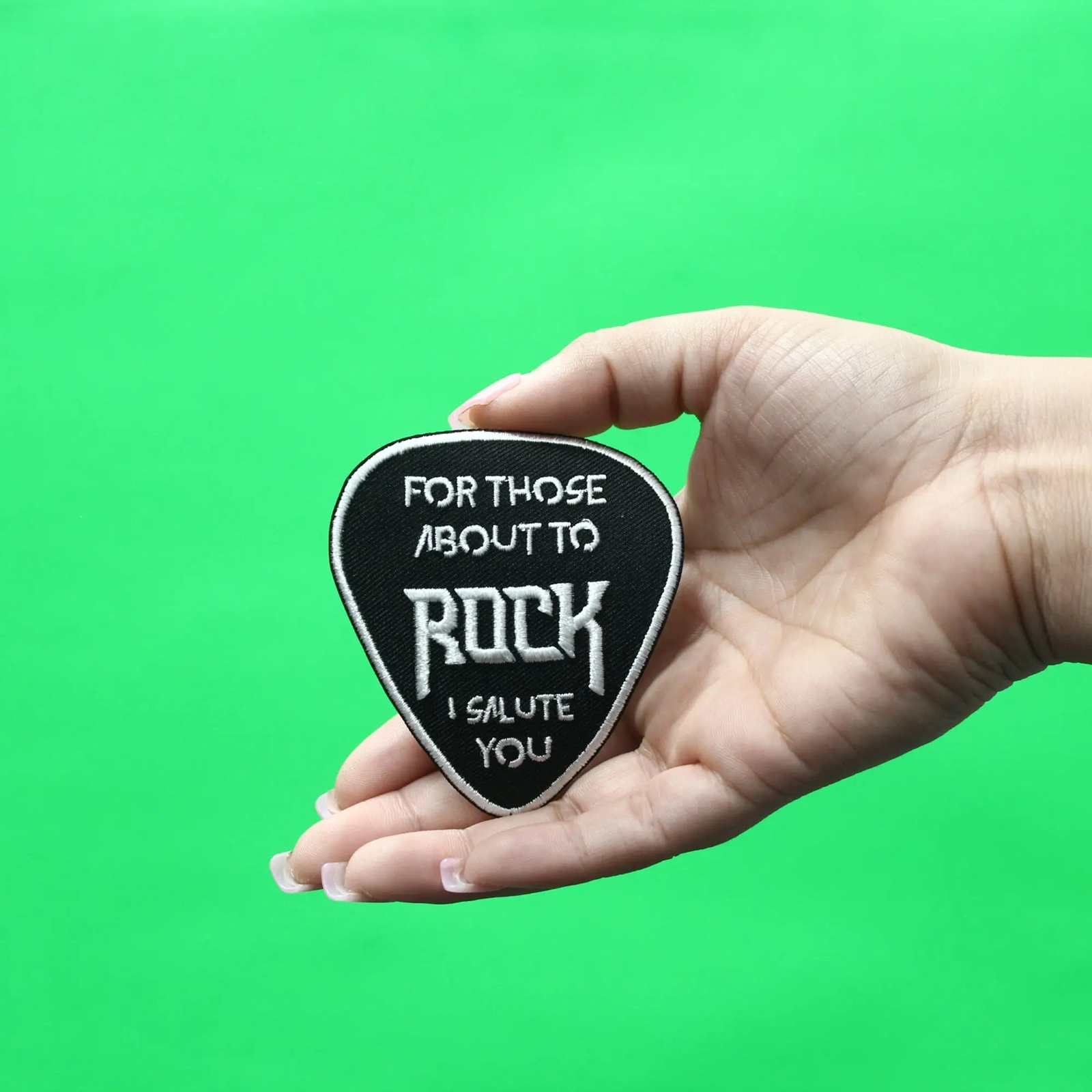 ACDC I Salute You Patch Guitar Pick Rock Embroidered Iron on | eBay
