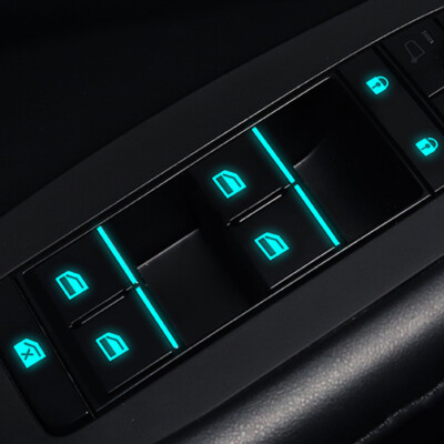 Universal Blue Luminous Car Interior Window Door Switch Stickers Car ...