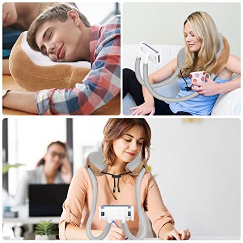 U Shaped Neck Pillow Lazy Phone Holder with Flexible Gooseneck Arm | eBay