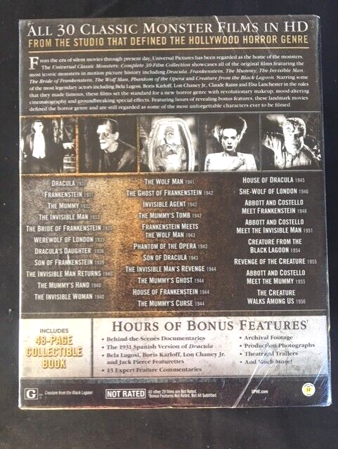UNIVERSAL CLASSIC MONSTERS 30 FILM BOX SET 1931-1956 (21 Blu-Rays) Features NEW 191329065549| eBay