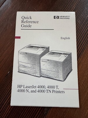 HP LaserJet 4000 Series Laser Printer User’s Guide/Manual Paperback ...