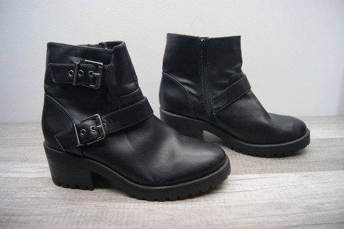 Universal Thread Black Laraine Double Buckle Booties Size 8 | eBay