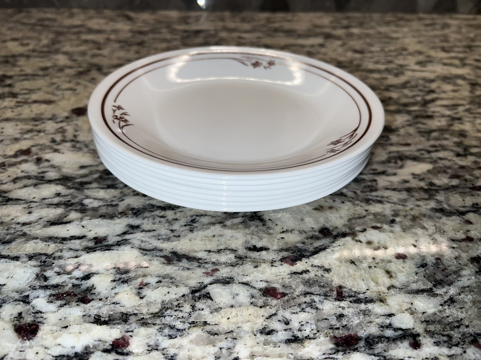 Corelle Melody Bread Dessert Plates Brown Floral Set of 7 Vintage | eBay