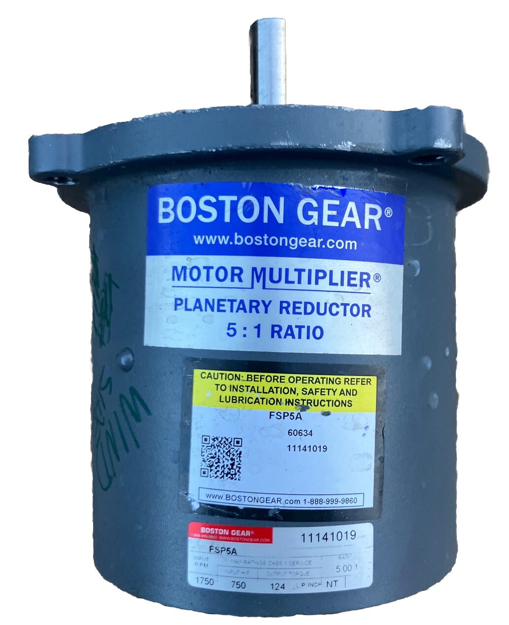 BOSTON GEAR FSP5A PLANETARY REDUCER, 5:1 RATIO, 0.75HP, 1750RPM | eBay